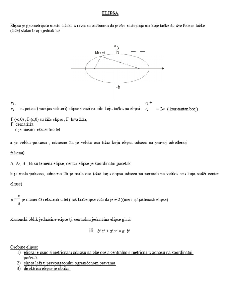 Elipsa Lekcija | PDF