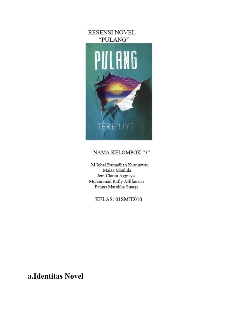 Resensi Novel Kelompok 3 | PDF | Fiksi Misteri, Thriller, & Kejahatan | Fiksi Umum