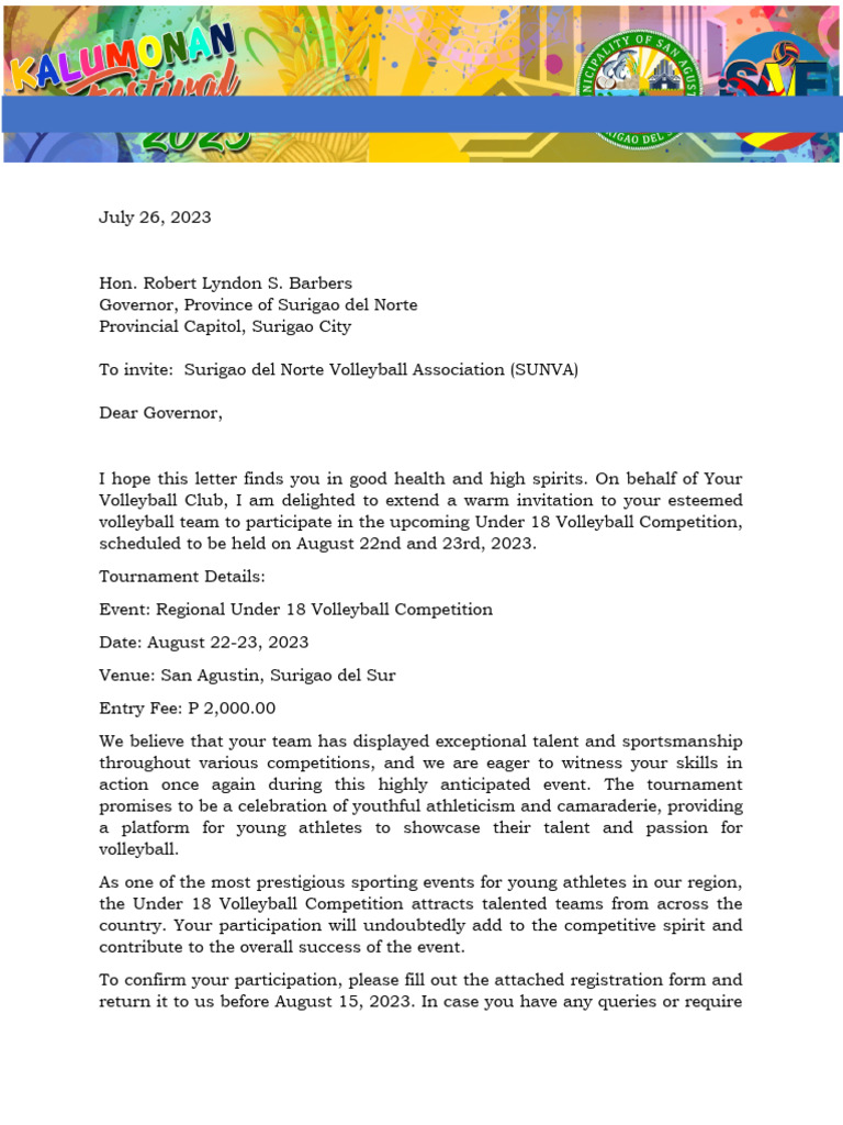 Invitation letter sunva 2 | PDF