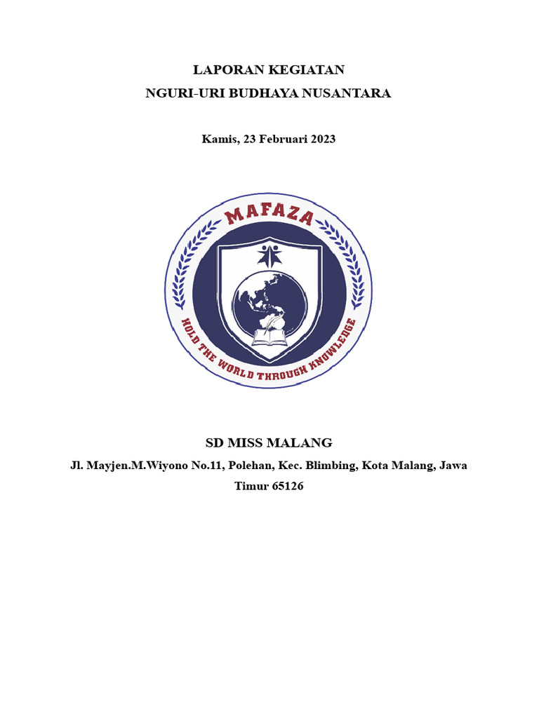 Nguri-Uri Budaya Nusantara di SD MISS | PDF