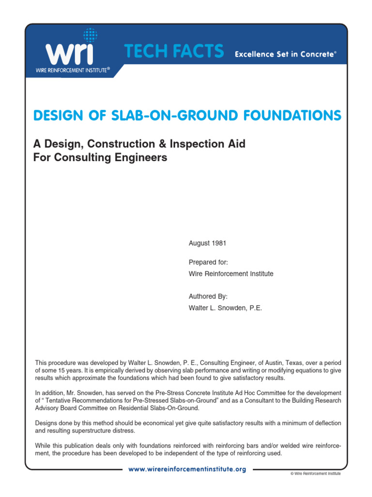 WRI Slab Design | PDF | Silt | Beam (Structure)