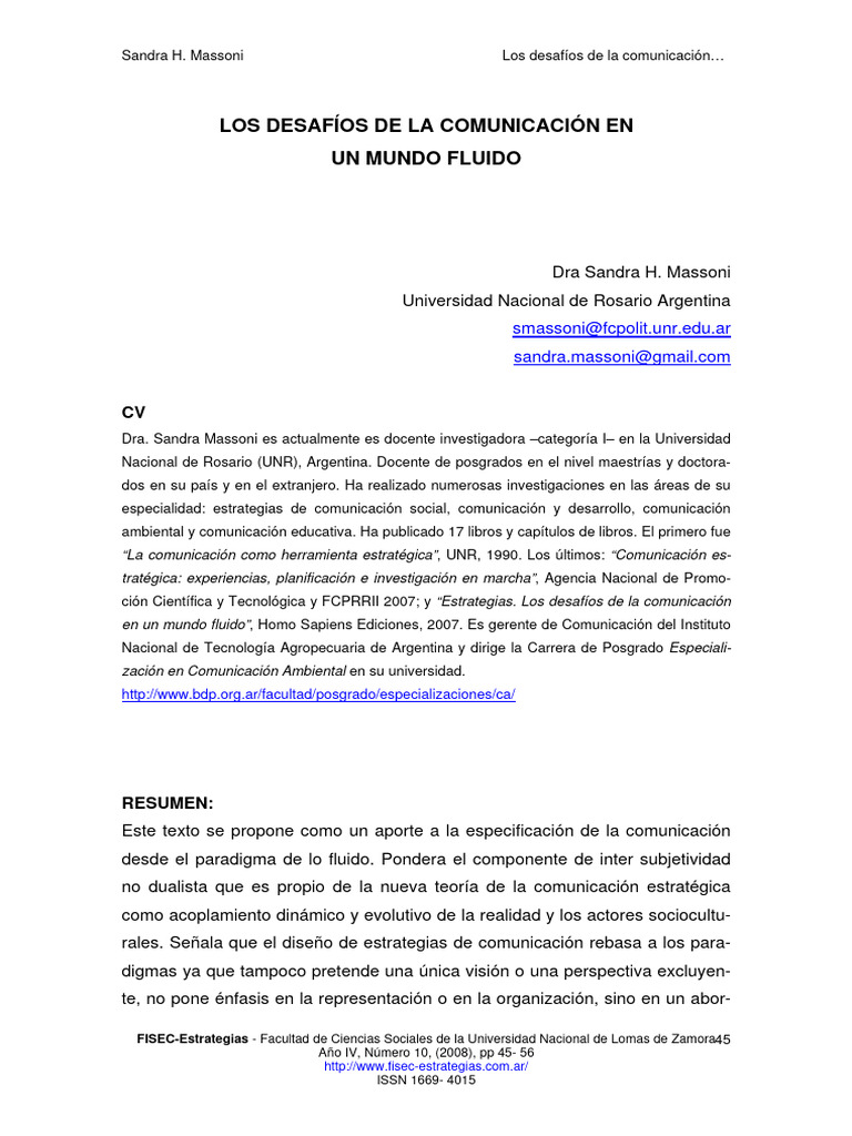Fisec Estrategias n10 pp45 56 | PDF | Comunicación estratégica ...