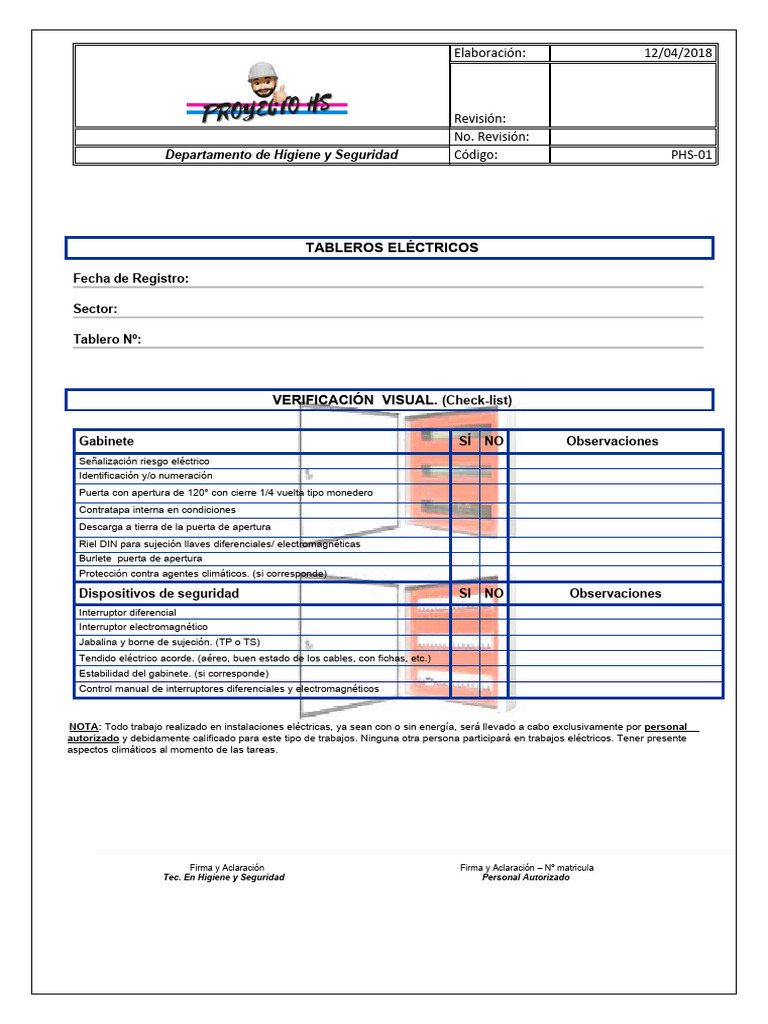 Verificación De Tableros Eléctricos Pdf