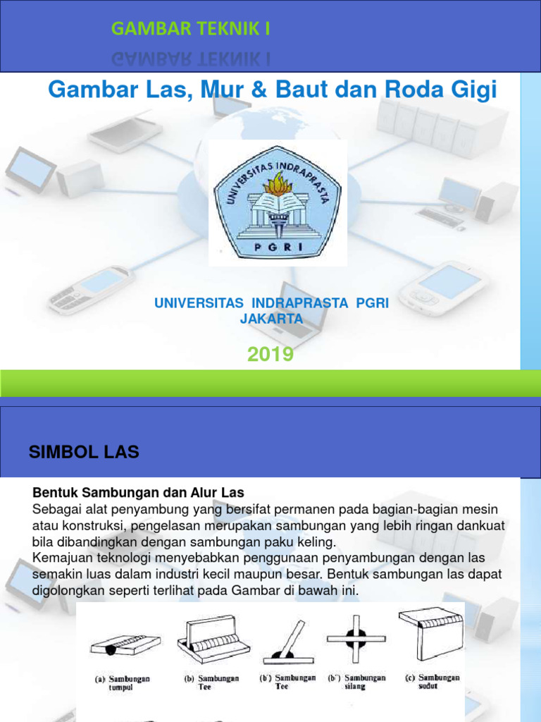 Pertemuan 10 - Gambar Las, Mur&Baut Dan Roda Gigi | PDF