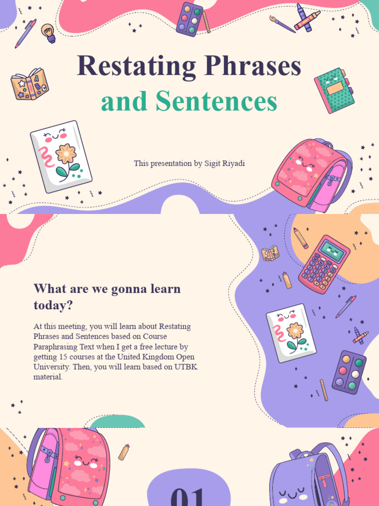Restating Pharses and Sentences by Sigit Riyadi (Autosaved) | PDF | Educational Technology ...