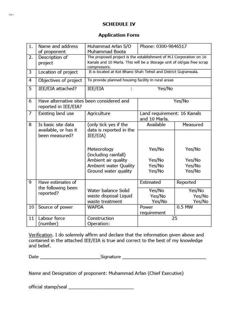 Schedule IV M - I Corporation | PDF | Environmental Impact Assessment ...