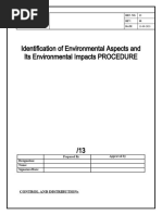 Sample Aspect and Impact Identification Procedure | PDF | Environmental ...