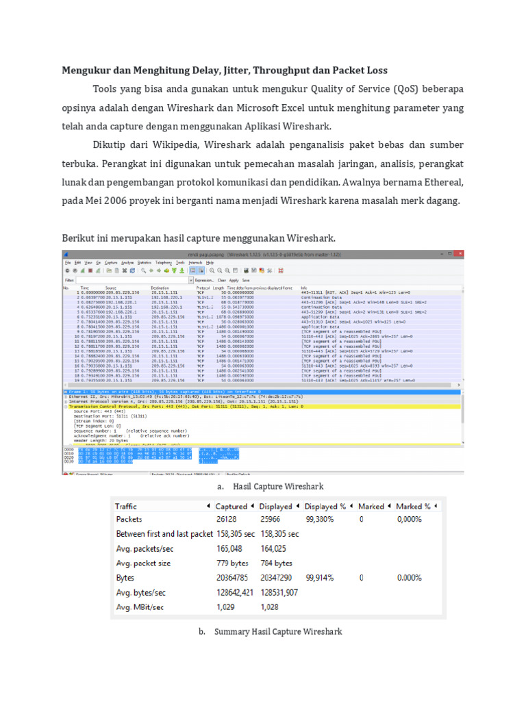 Mengukur Dan Menghitung Throughput Delay Jitter Loss | PDF