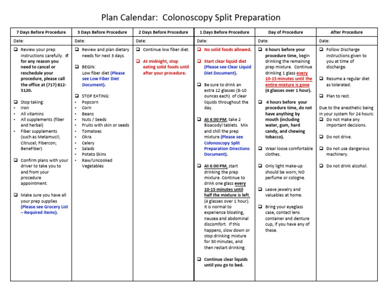 Colonoscopy Split Preparation | Download Free PDF | Dietary Fiber ...