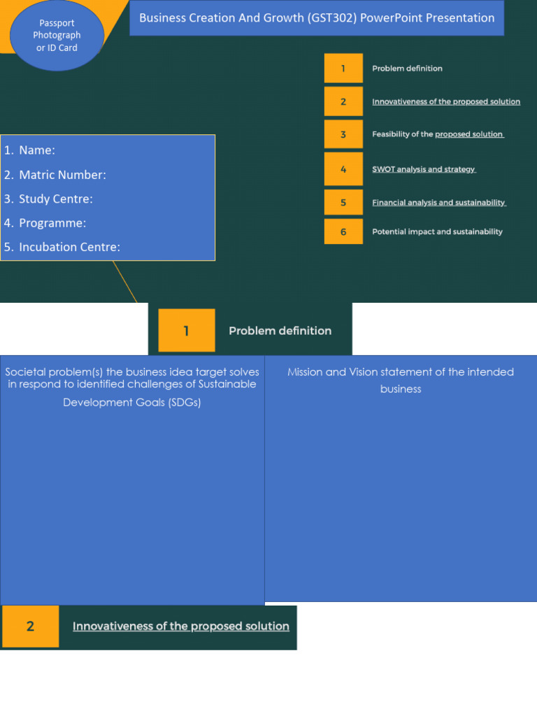 GST302 Business Plan Presentation Guide | PDF | Business | Finance ...