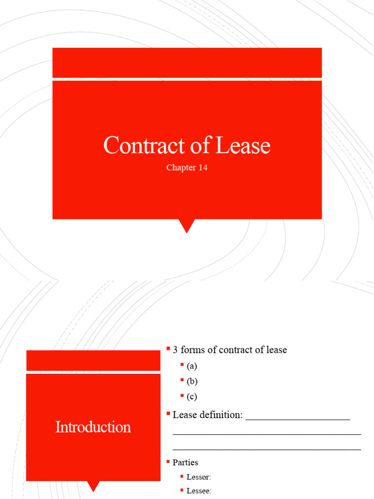 Chapter 14 Law of Lease | PDF | Lease | Leasehold Estate