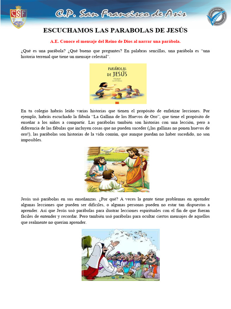 Escuchamos Las Parabolas de Jesus | PDF | Parábolas de Jesús | Jesús