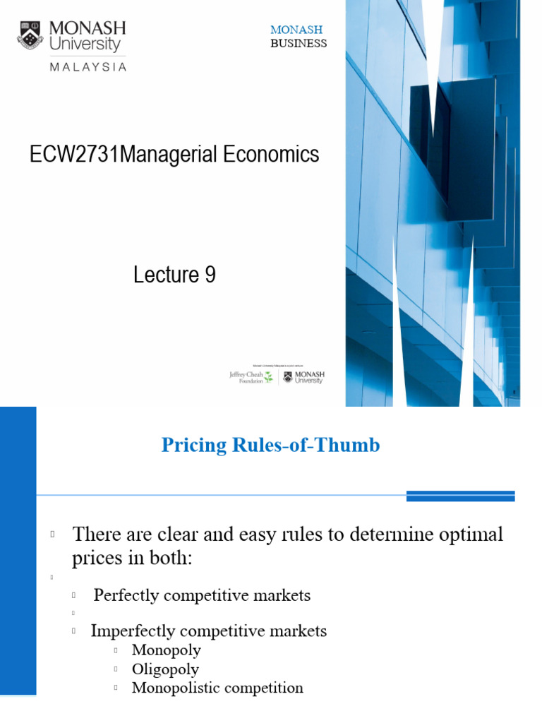 Lecture 9 - Lecture Slides | PDF | Price Discrimination | Monopoly