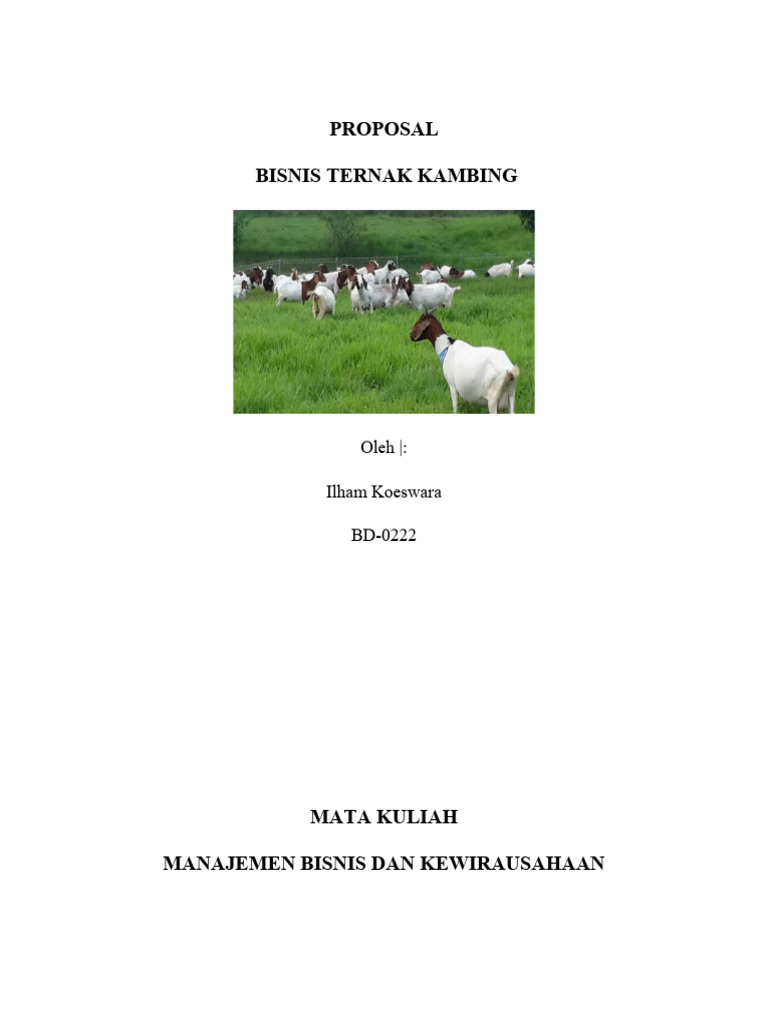 Proposal Ternak Kambing | PDF