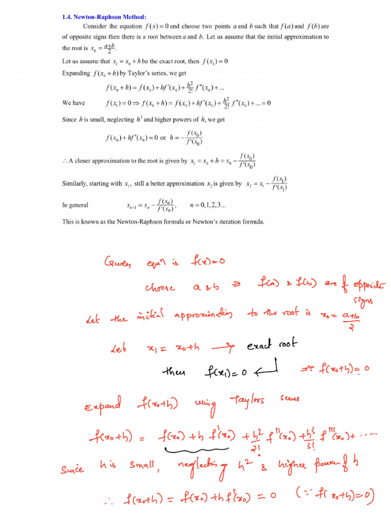 1.4 Newton Raphson Method | PDF