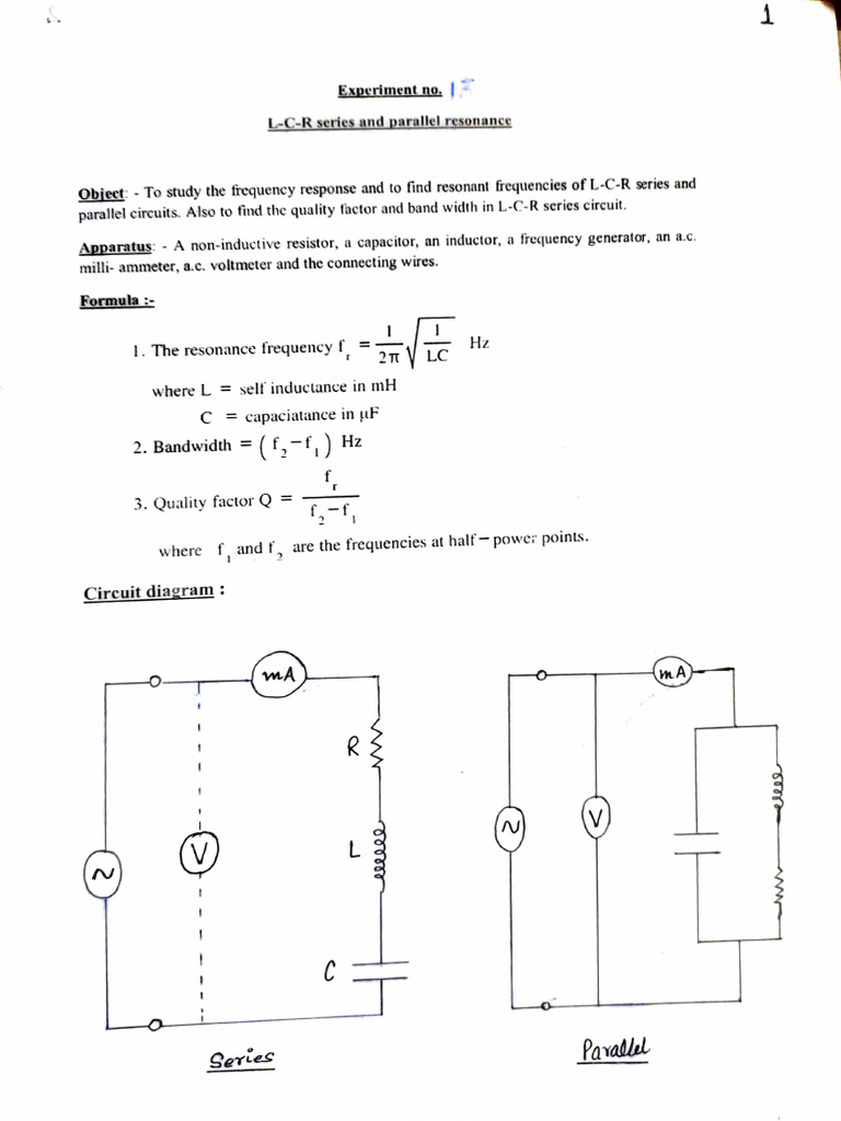 LCR Series and Parallel Resonance | PDF | Resonance | Electrical Impedance