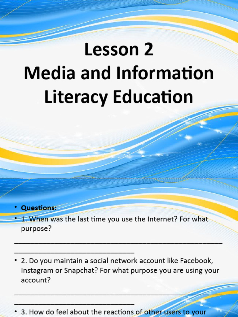 Lesson 2 MIL | PDF | Privacy | Internet