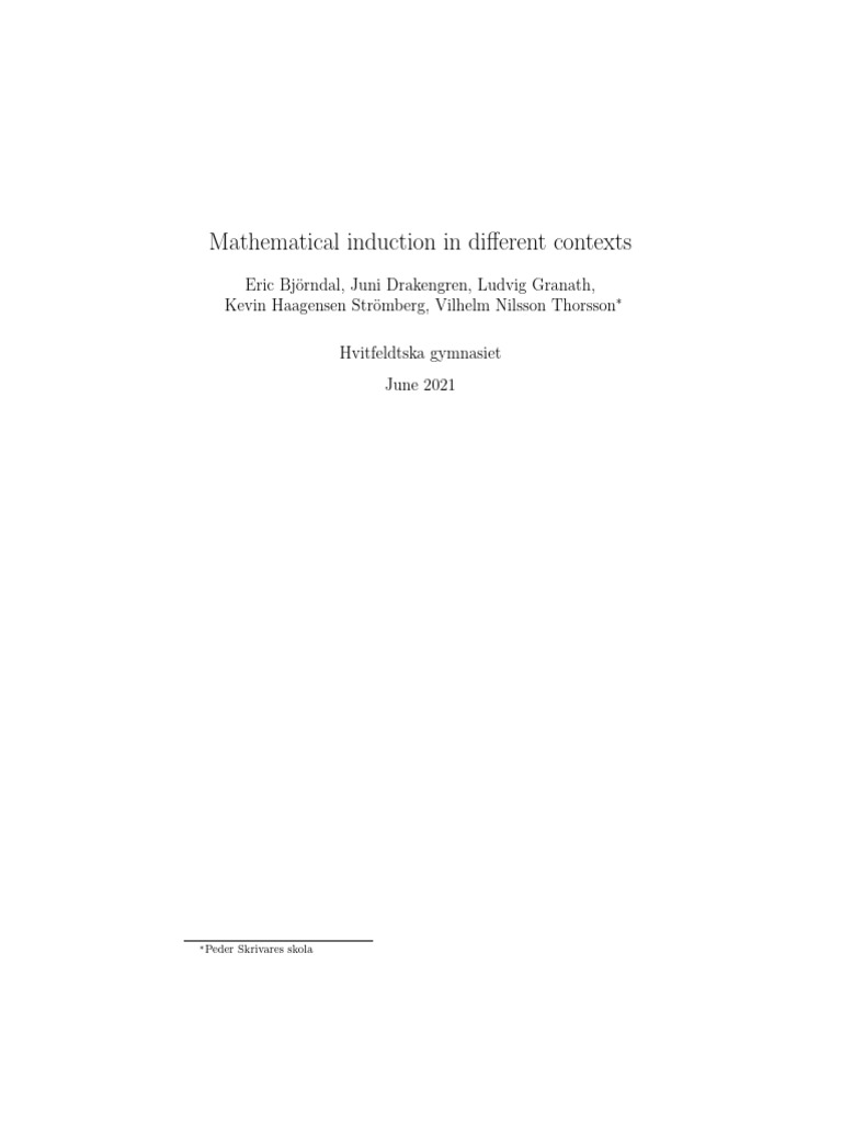 Mathematical Induction in Different Contexts Hvitfeldtska | PDF | Vertex (Graph Theory) | Prime ...