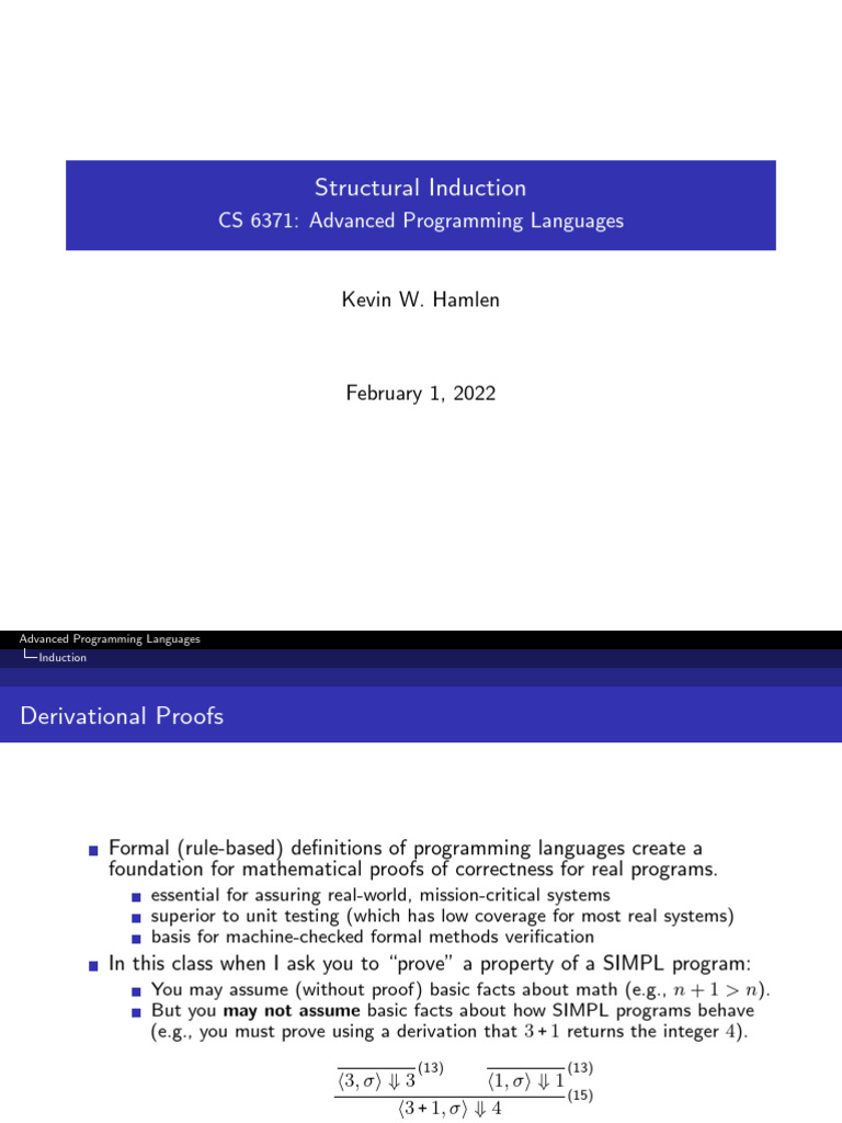 Structural Induction | PDF | Mathematical Proof | Syntax (Logic)