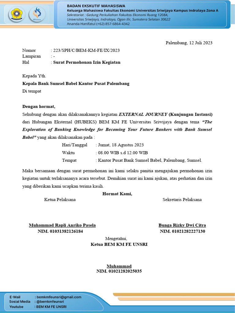 Sph-Surat Permohonan Izin Ojk Kepada Bank Sumsel Babel | PDF