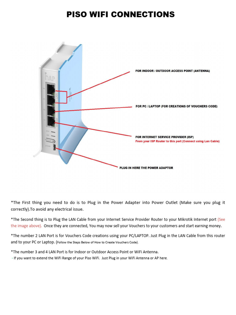 Setup Guide for Piso WiFi Connections | PDF | Wi Fi | Wireless Access Point