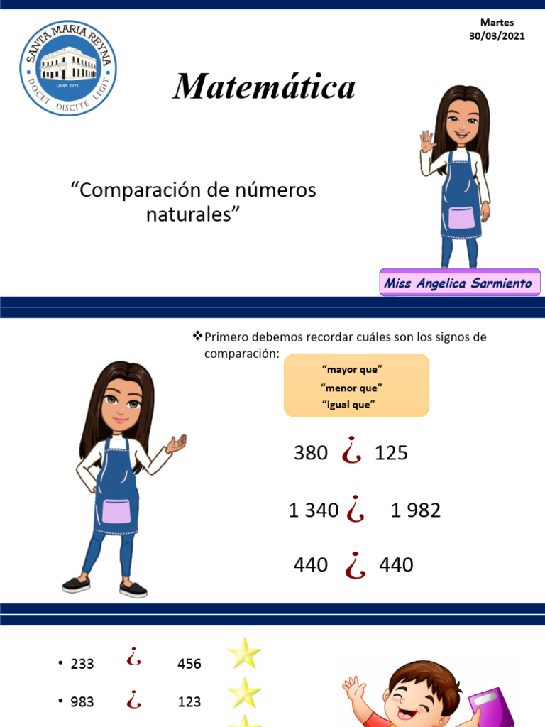 Comparación de Números Naturales | PDF