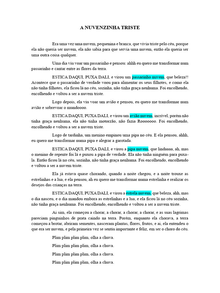 A Nuvenzinha Triste | PDF