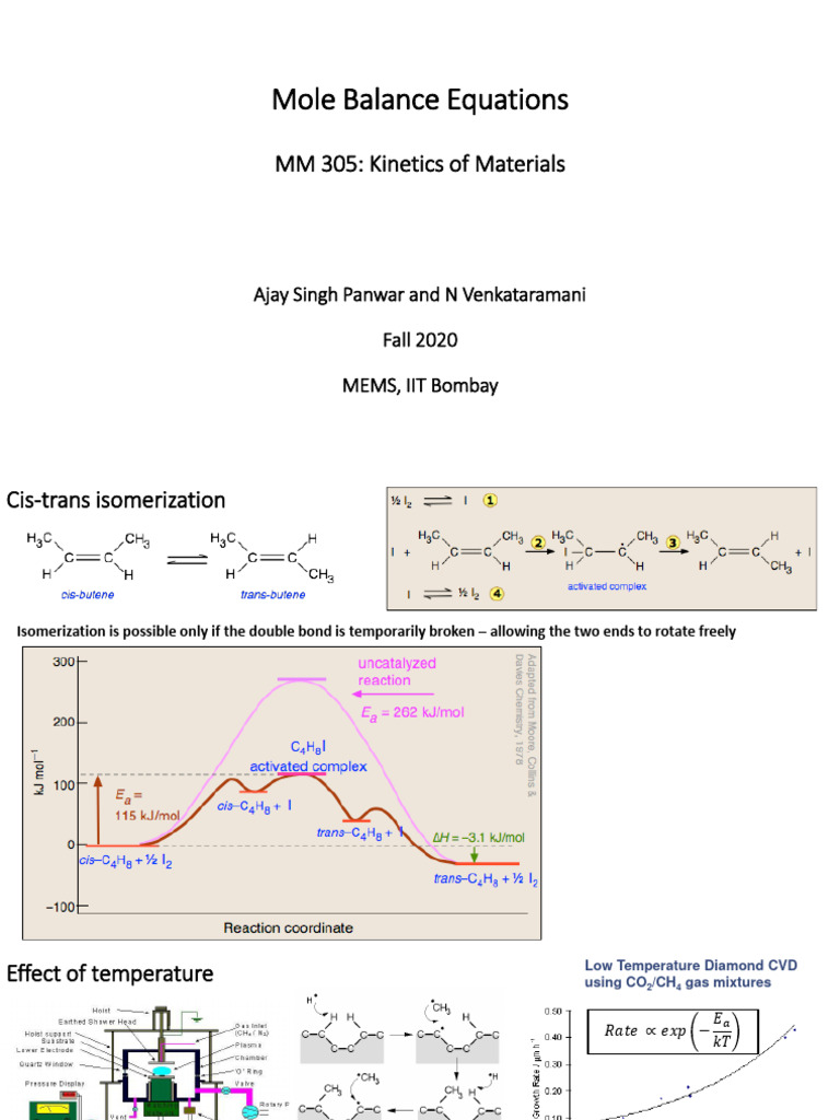Lecture 2 - Mole Balance Equations | PDF | Chemical Reactor | Reaction Rate