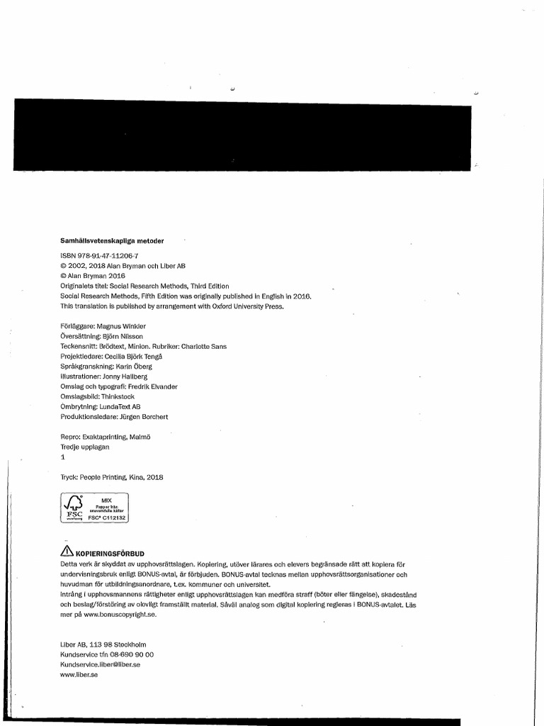Bryman Samhällsvetenskapliga Metoder | PDF