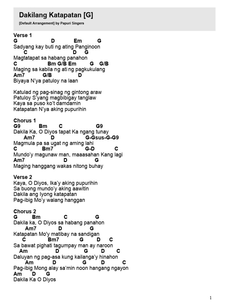Dakilang Katapatan - G | PDF