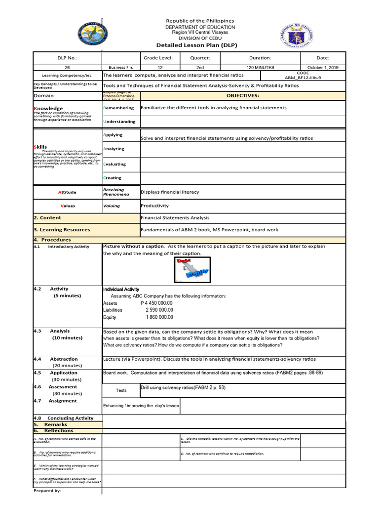 DLP Business Finance | PDF | Learning | Knowledge