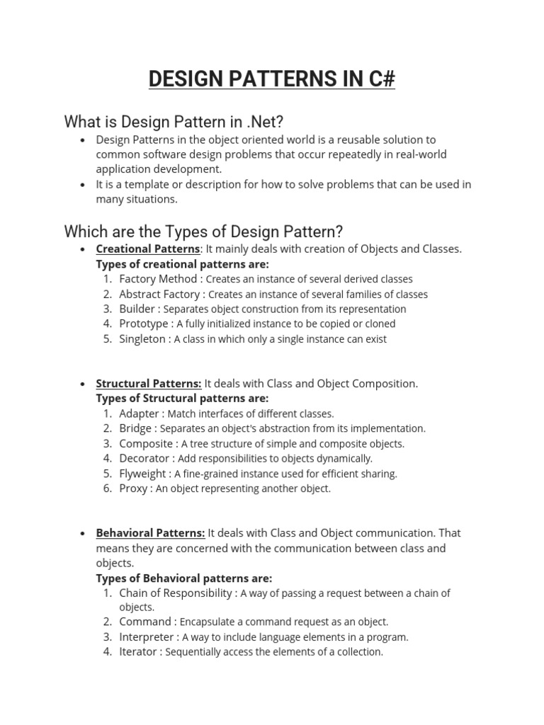 Design Pattern | PDF | Class (Computer Programming) | Object (Computer Science)