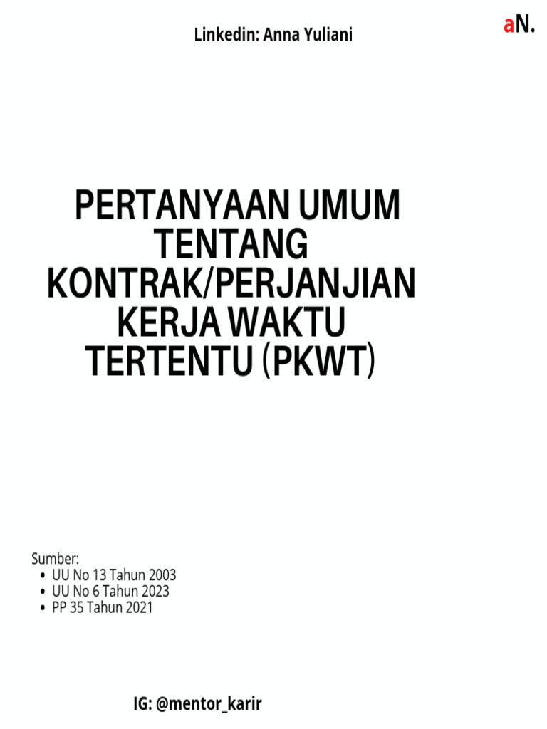 Panduan PKWT untuk Pekerja dan HR | PDF | Pengelolaan Keuangan & Uang