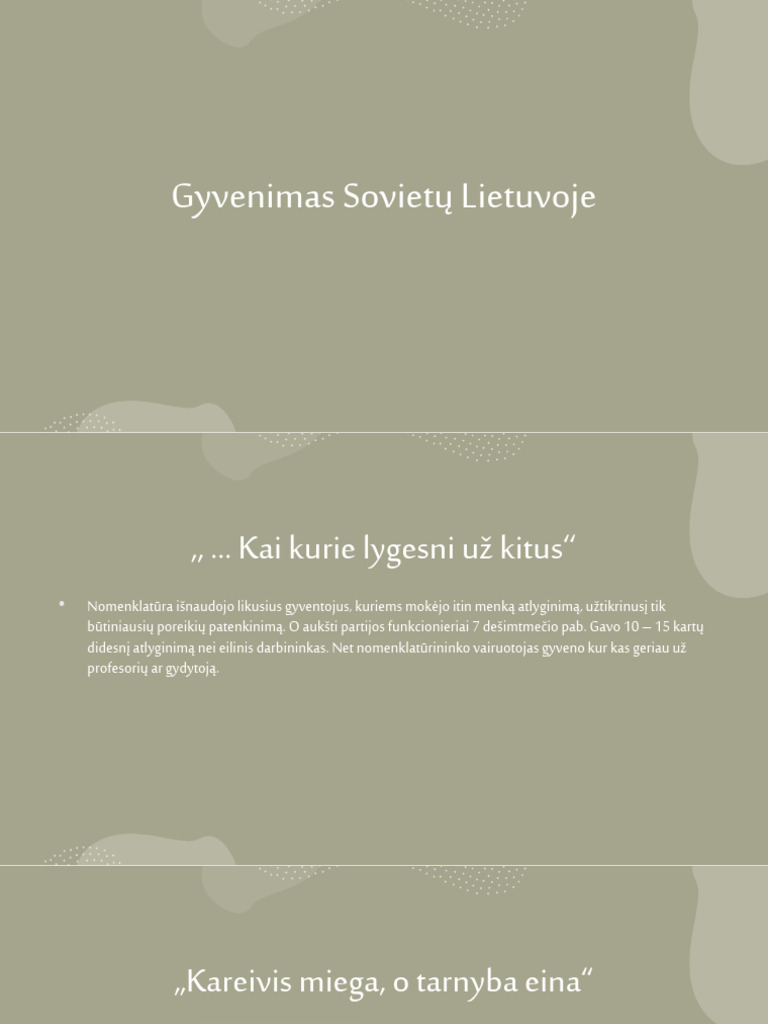 Gyvenimas Sovietų Lietuvoje | PDF