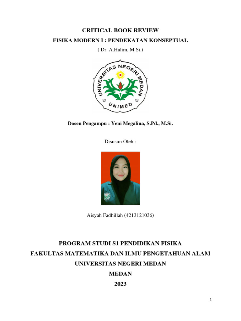 CBR Fisika Modern - Aisyah Fadhillah (4213121036) | PDF