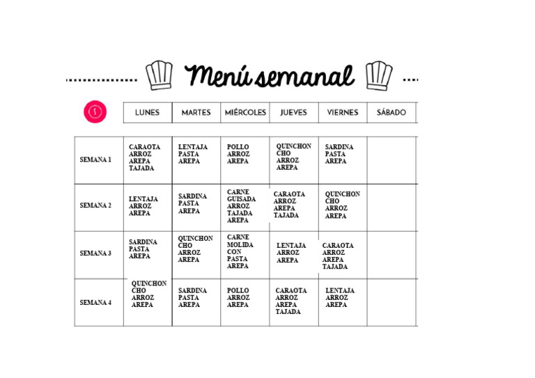 MENU de Comedor | PDF