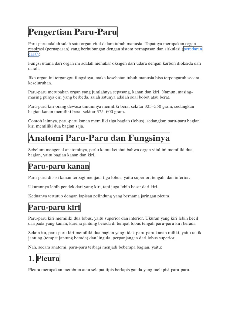 Pengertian Paru | PDF