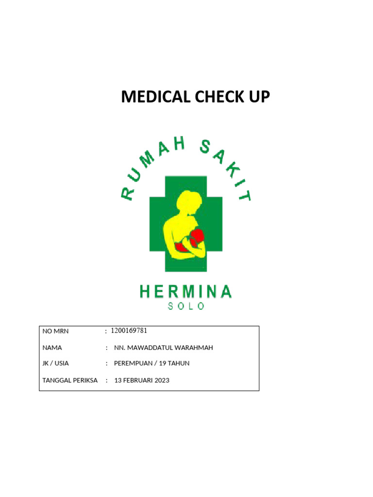 Hasil Medical Check Up NN Mawaddah | PDF