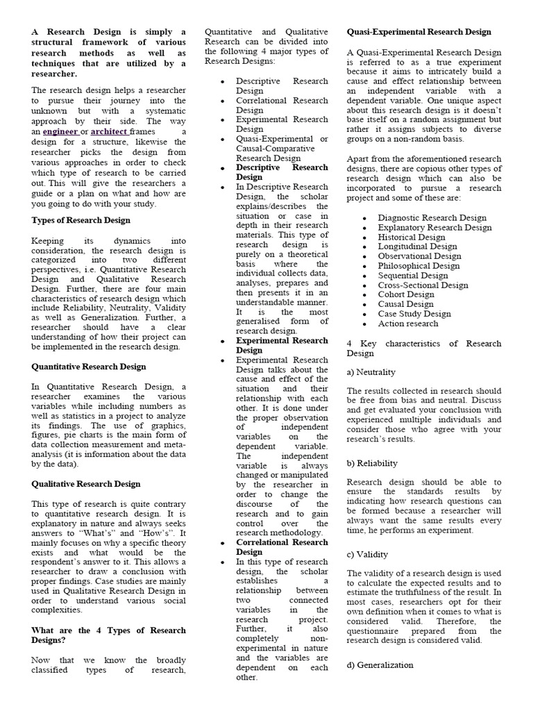 Research Design Handouts | PDF | Experiment | Cohort Study