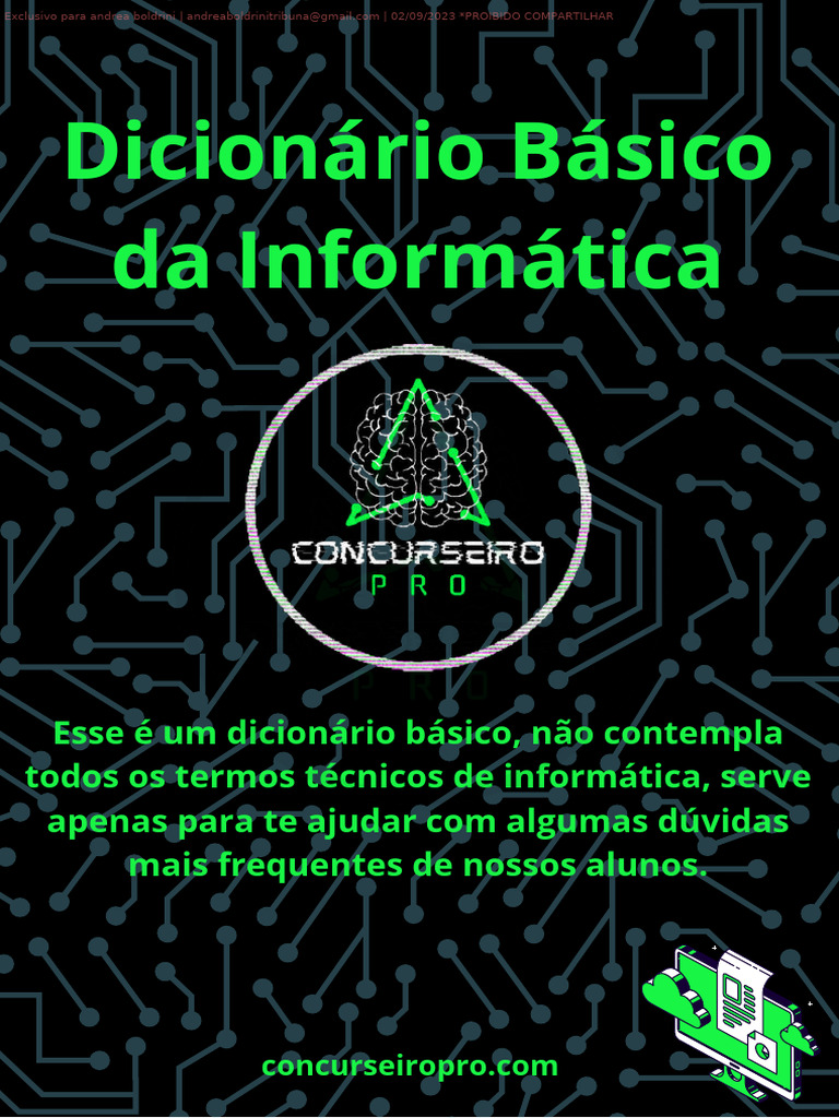 Dicionario Basico Da Informatica | PDF | Armazenamento de dados de ...