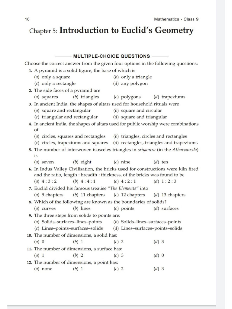 MCQ - IX Maths2 PDF | PDF
