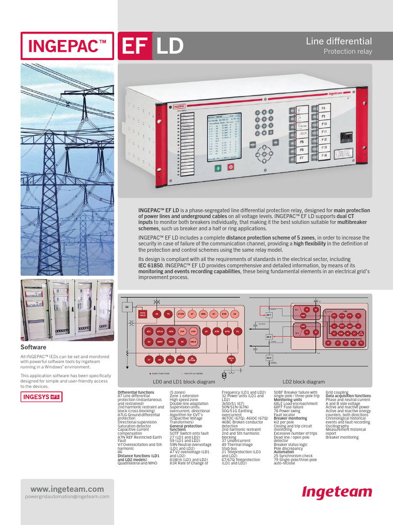 INGEPAC LINE PROTECTION RELAY-overview | PDF | Capacitor | Optical Fiber