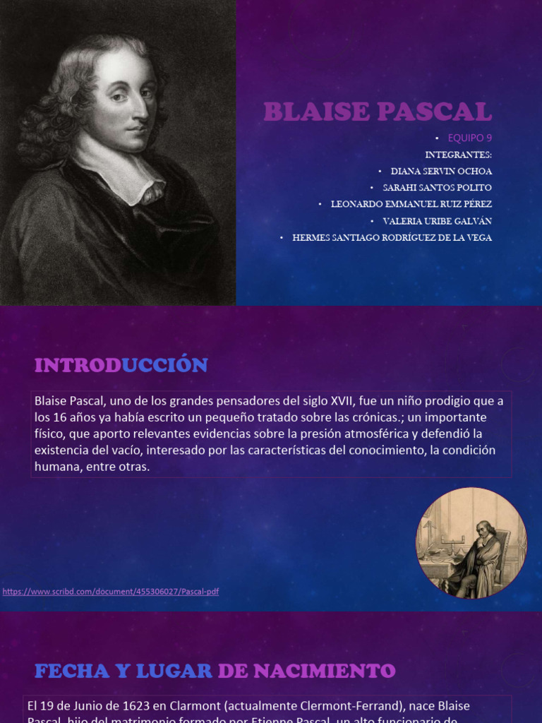 Presentacion Equipo 9 Blaise Pascal | PDF