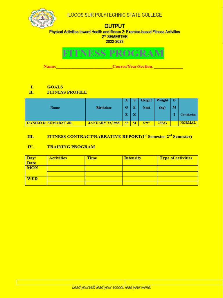Final Pathfit 2 Output Students | PDF