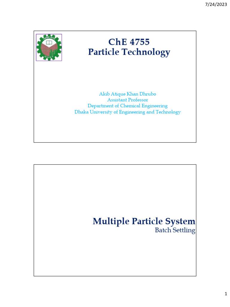 Multiple Particle Systems | PDF | Physics | Civil Engineering