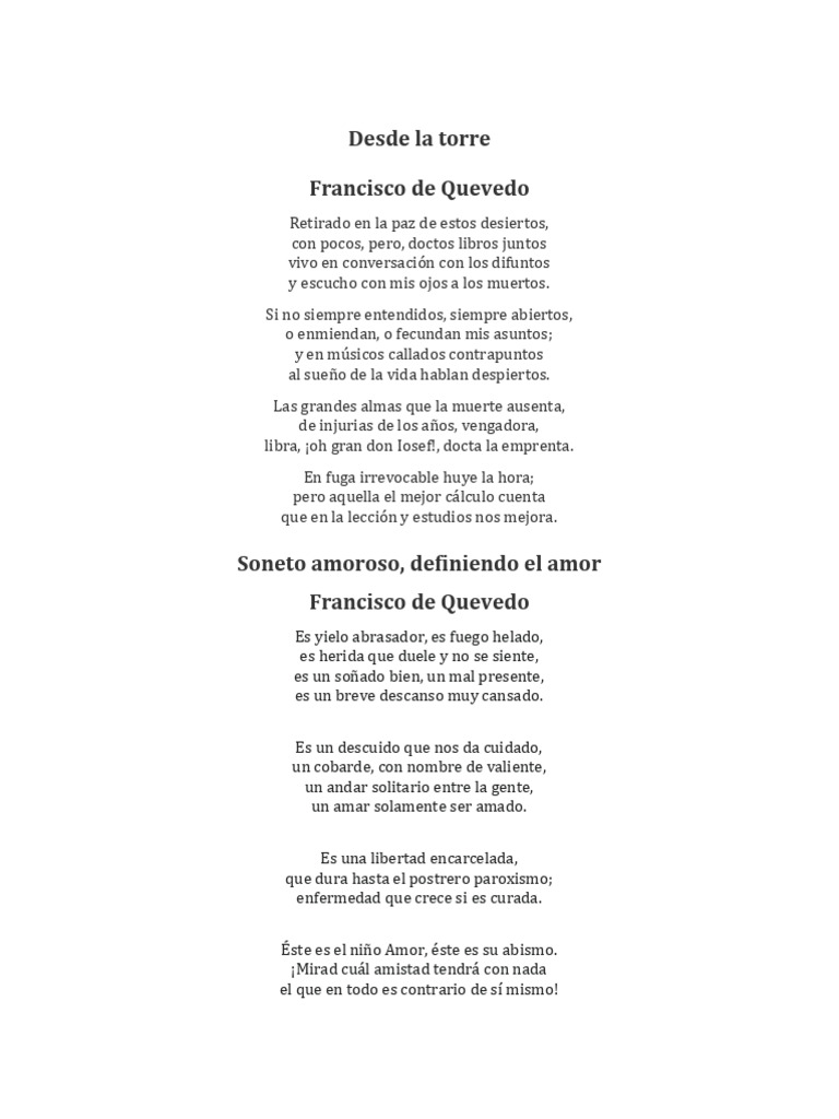Poemas Barroco. Quevedo y Sor Juana | PDF | Poesía