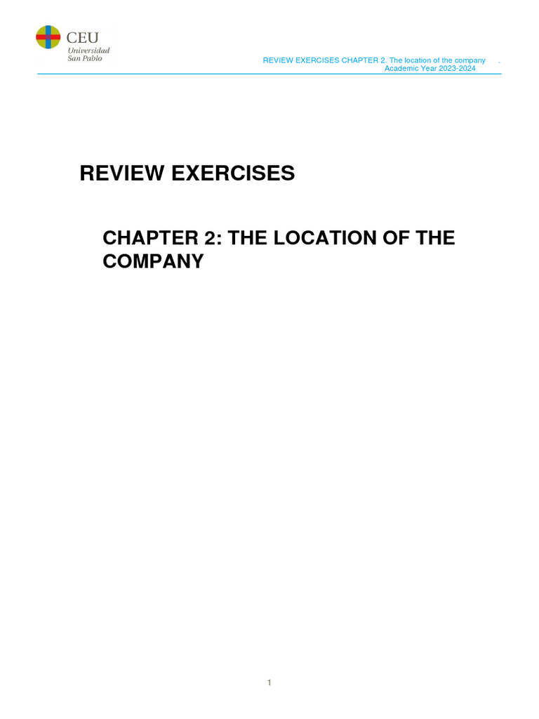 Review Exercises Unit 2 23-24 | PDF | Economies | Business
