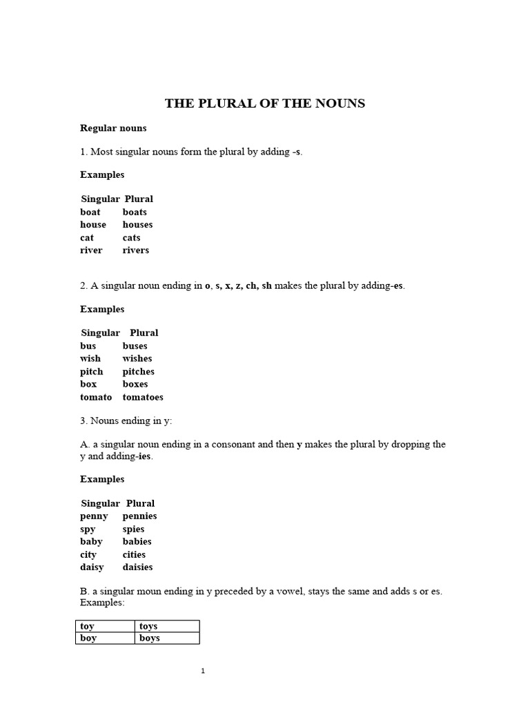 The Noun 7A Teorie | Download Free PDF | Plural
