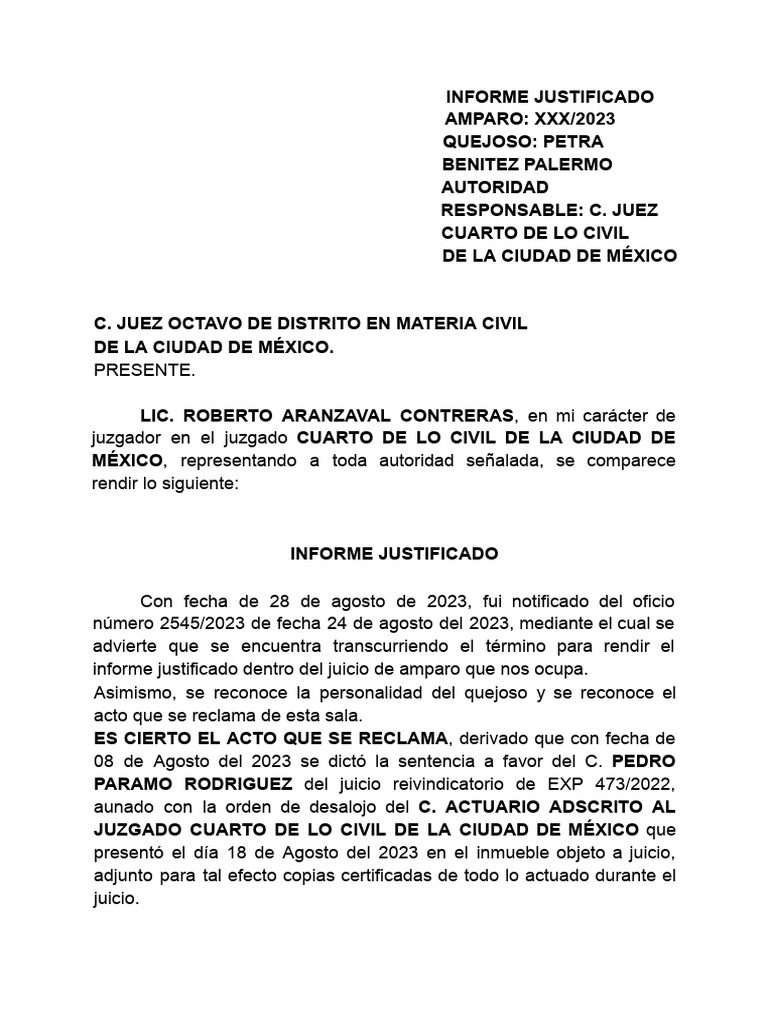 Correcion de Informe Justificado | PDF | Derecho