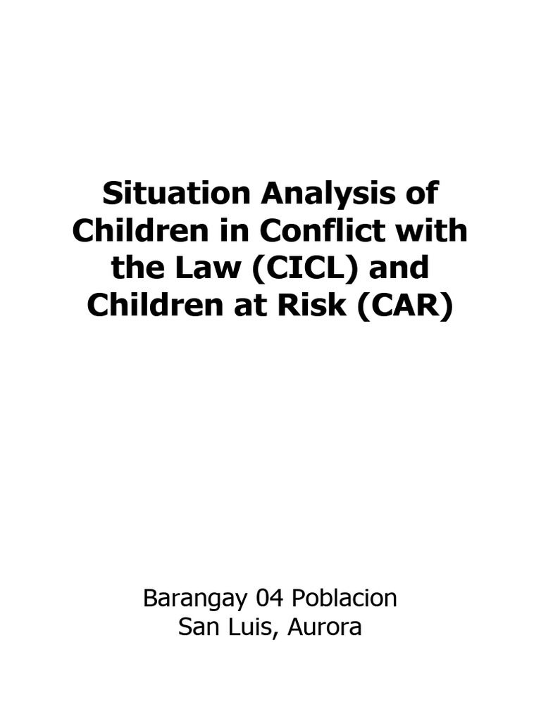 Situational Analysis of CICL and CAR | PDF | Juvenile Delinquency ...